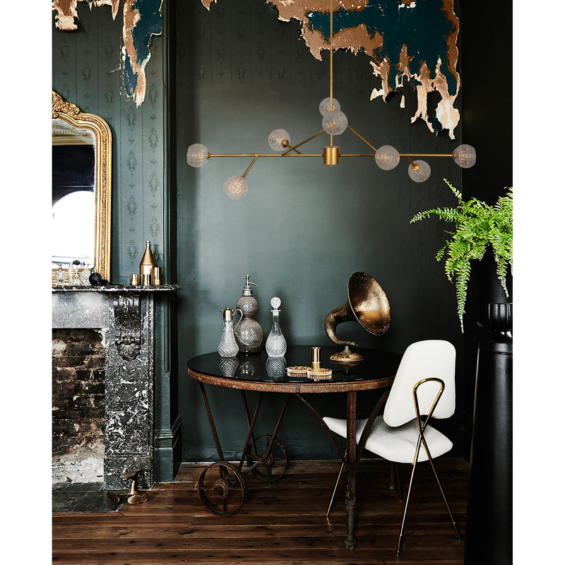 Wrought Studio™ Nila 8-Light Sputnik Modern Linear Chandelier & Reviews | Wayfair